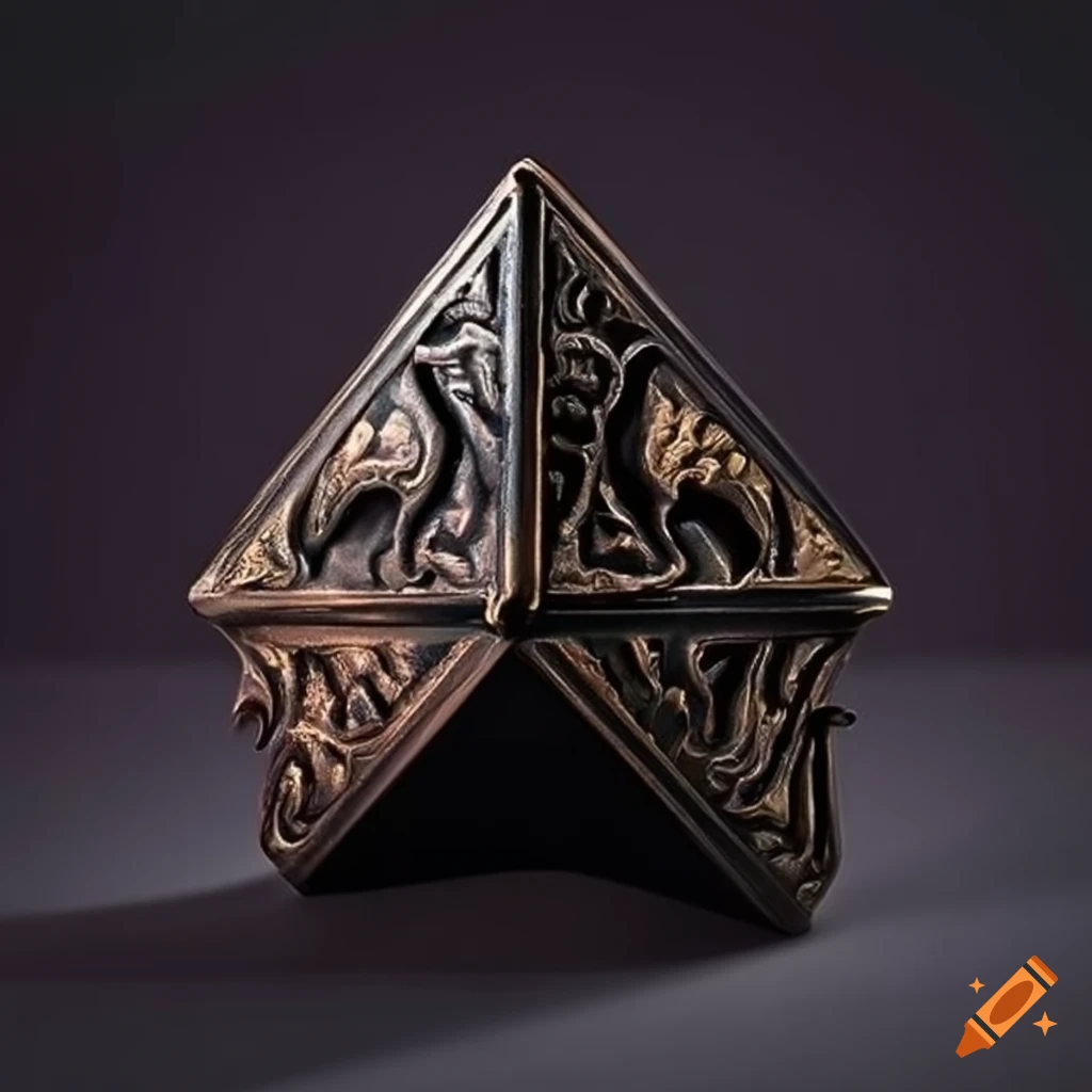 Dark ominous metal puzzle box on Craiyon