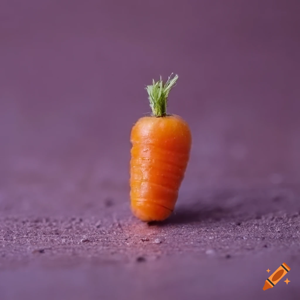 A miniature carrot, product photo, mini miniature