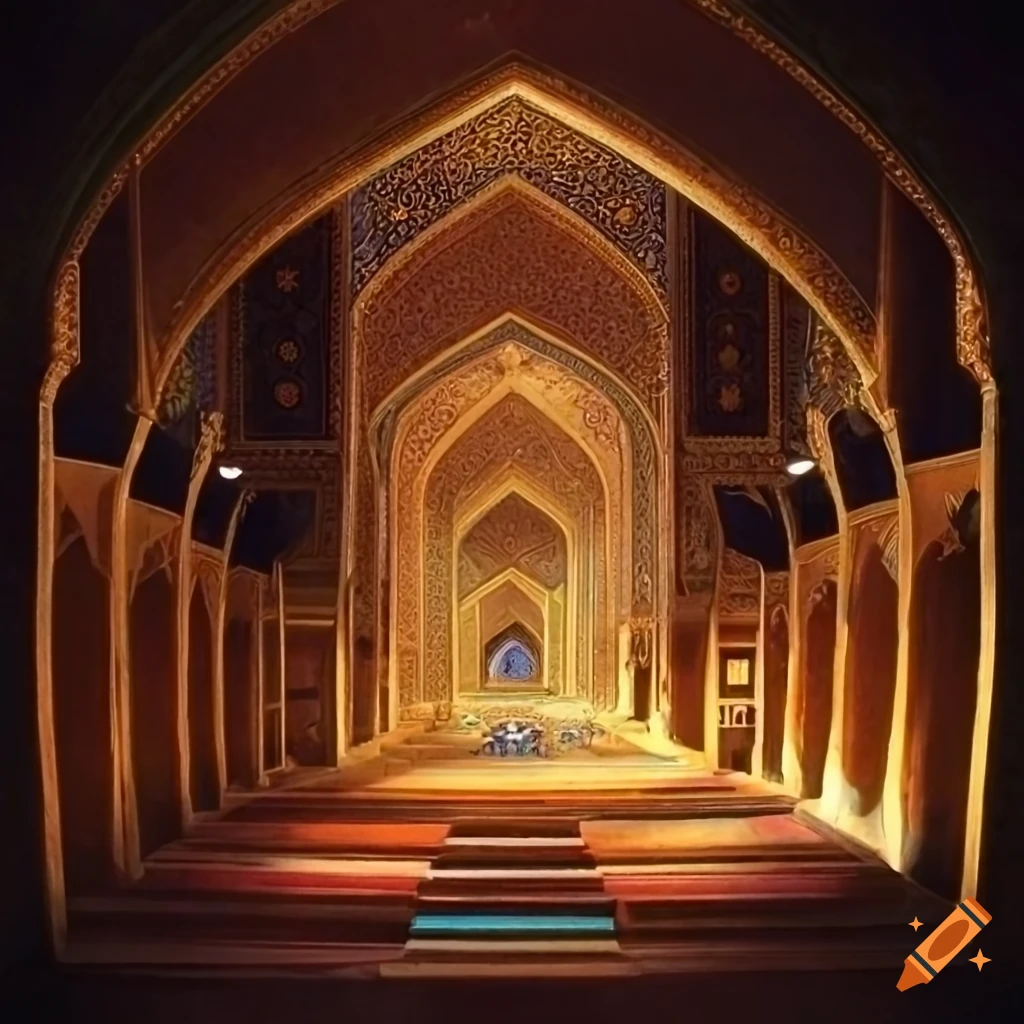 The symbol of the city of Isfahan, combined in the server room, works ...