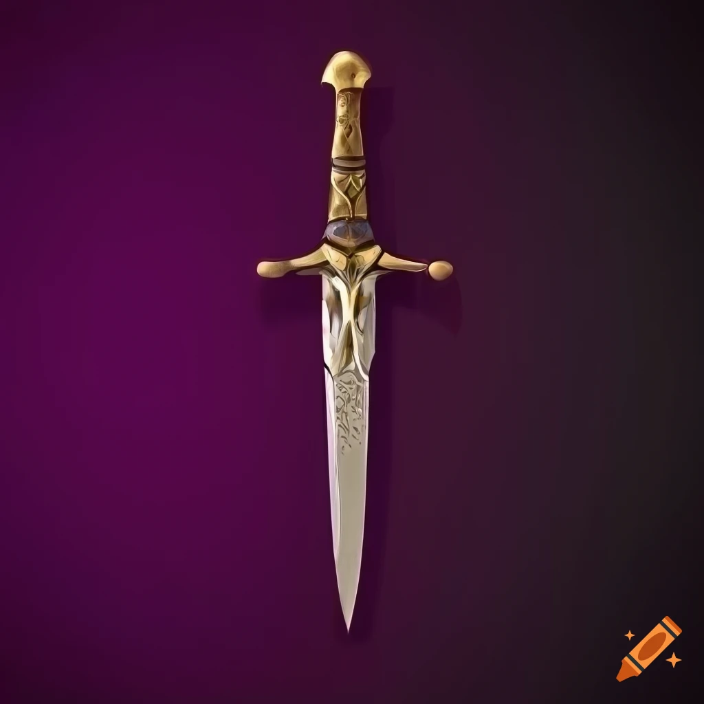 Bronze dagger in a fantasy style on a transparent background