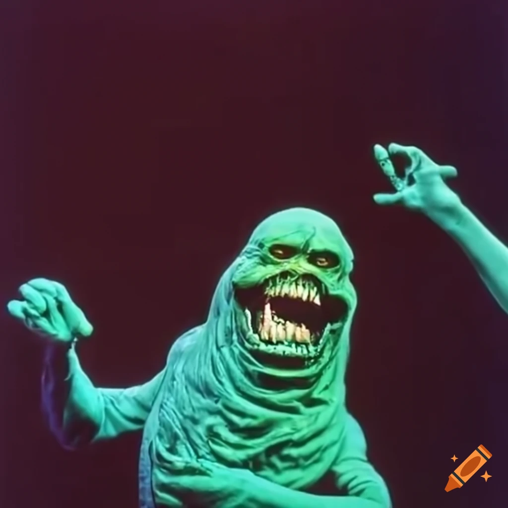 Dead slimer ghostbuster dancing in outer space 1990s horror comedy film
