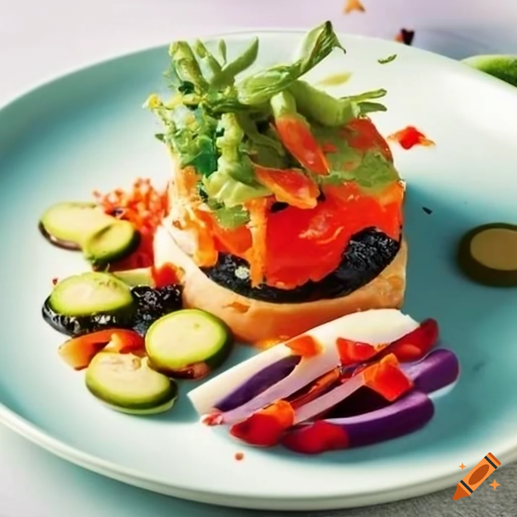 Starters on a plate on Craiyon