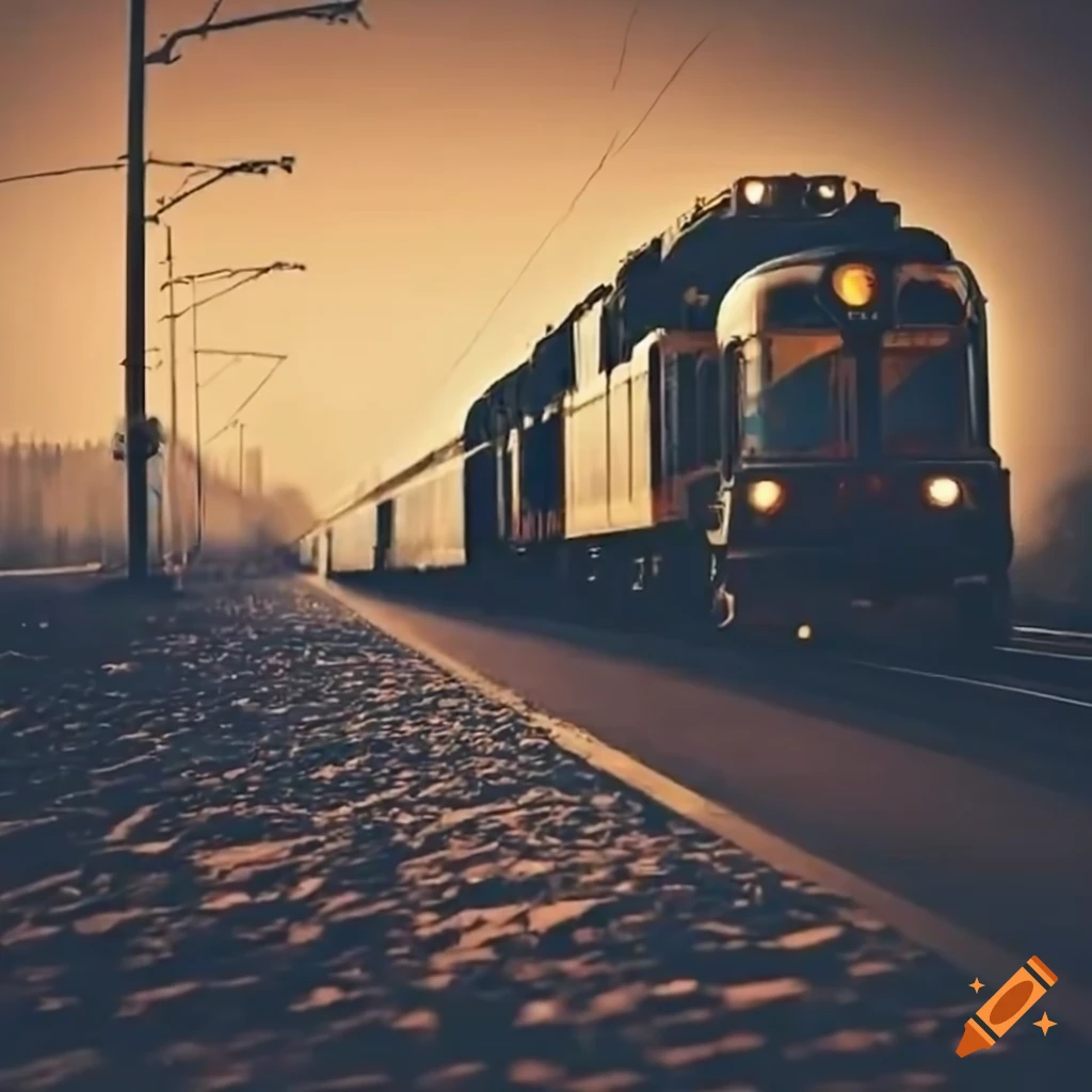 Train on road