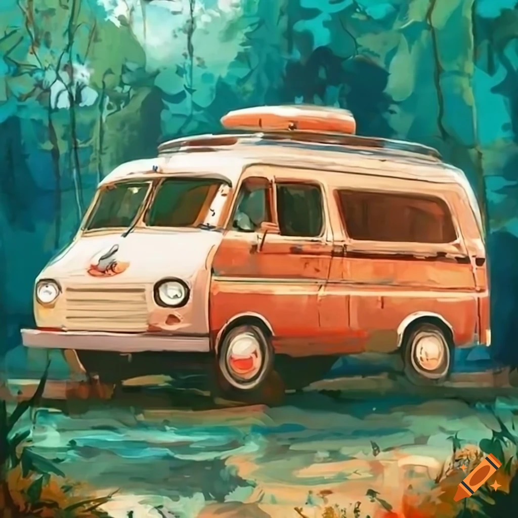 Camping van artwork on Craiyon