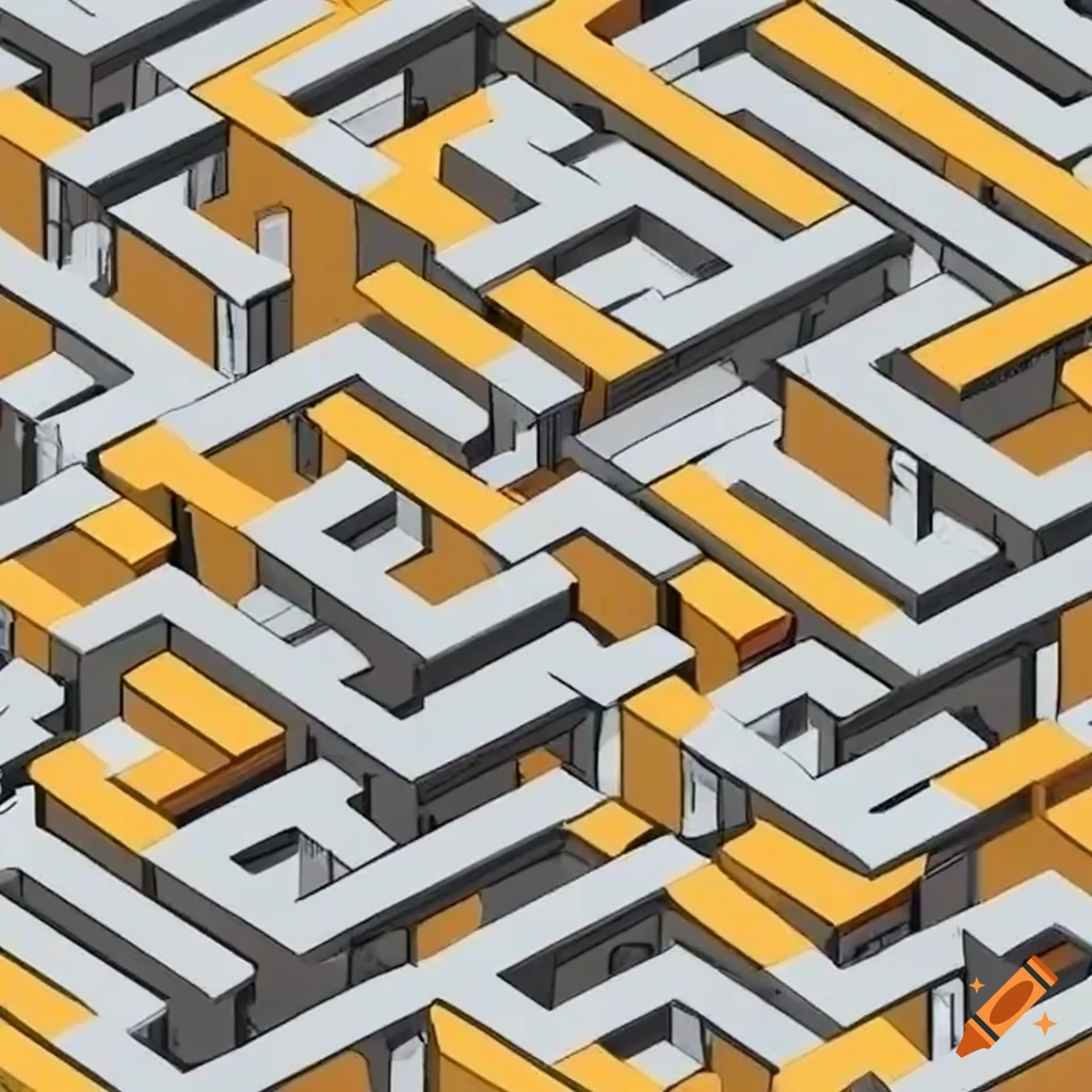 The maze can have multiple paths diverging and intersecting