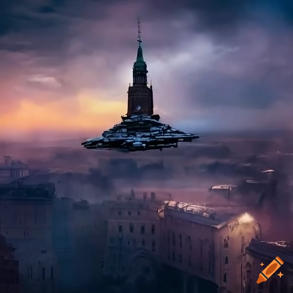 Fantasy artwork cracow cathedral placed on Star Wars destroyer ship ...