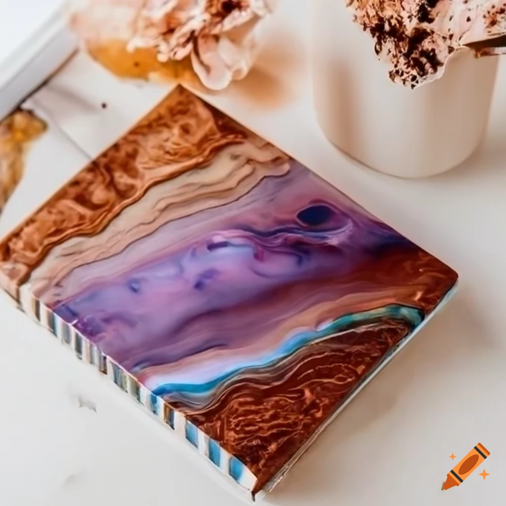 Address book, epoxy resin background on Craiyon