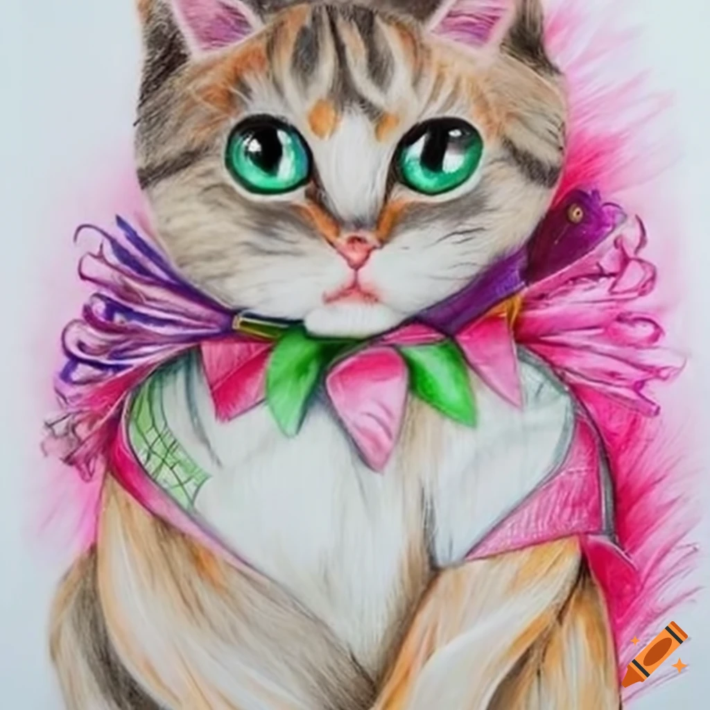 Cute cat dressed as barbie
