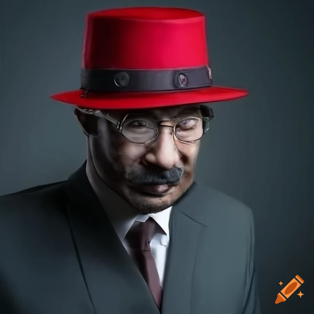 Forward-facing portrait hyper-realistic youger-man wears-a-dark-red ...