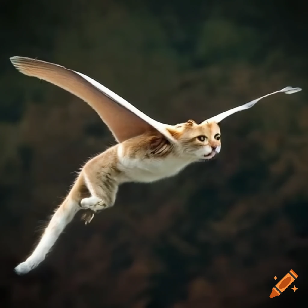 Flying cat on Craiyon