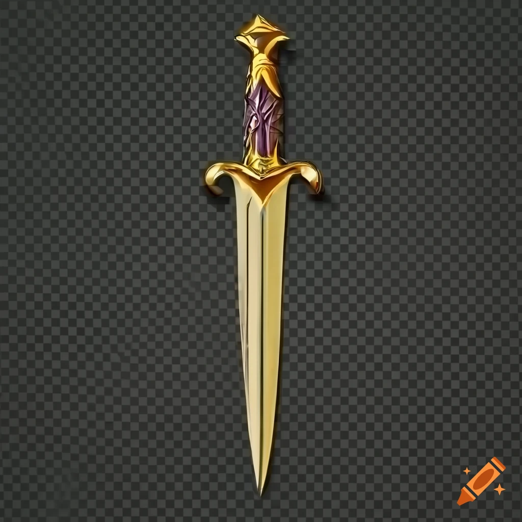 Bronze dagger in a fantasy style on a transparent background