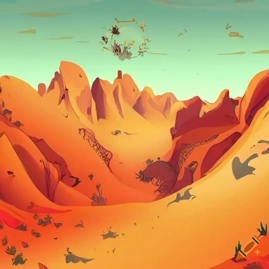 A cartoon desert in new mexico