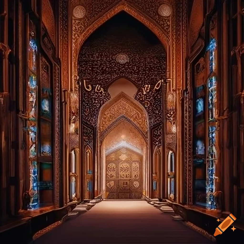 A creative fusion of isfahan symbol and server room aesthetics