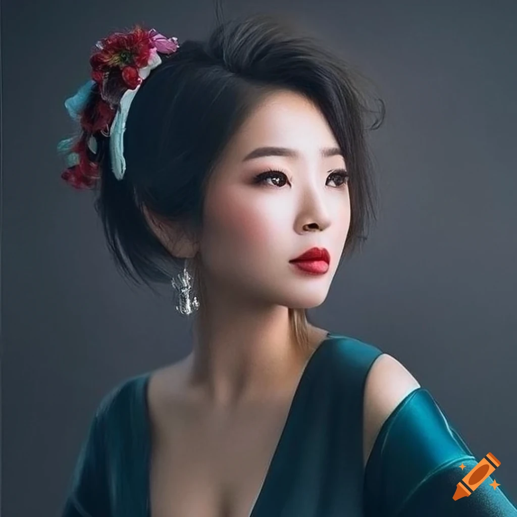 Refined Japanese lady ultra sharp focused highly detailed ultra high ...