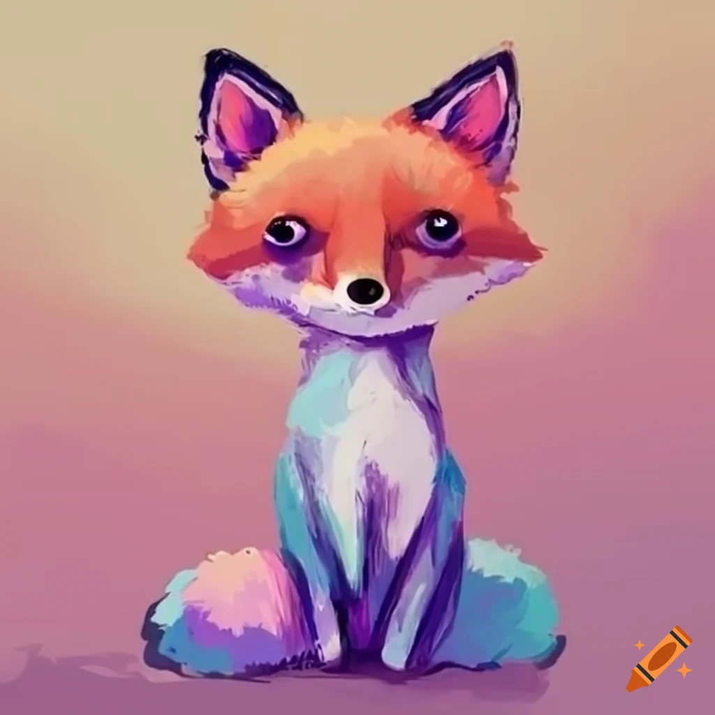 Cute pastel fox