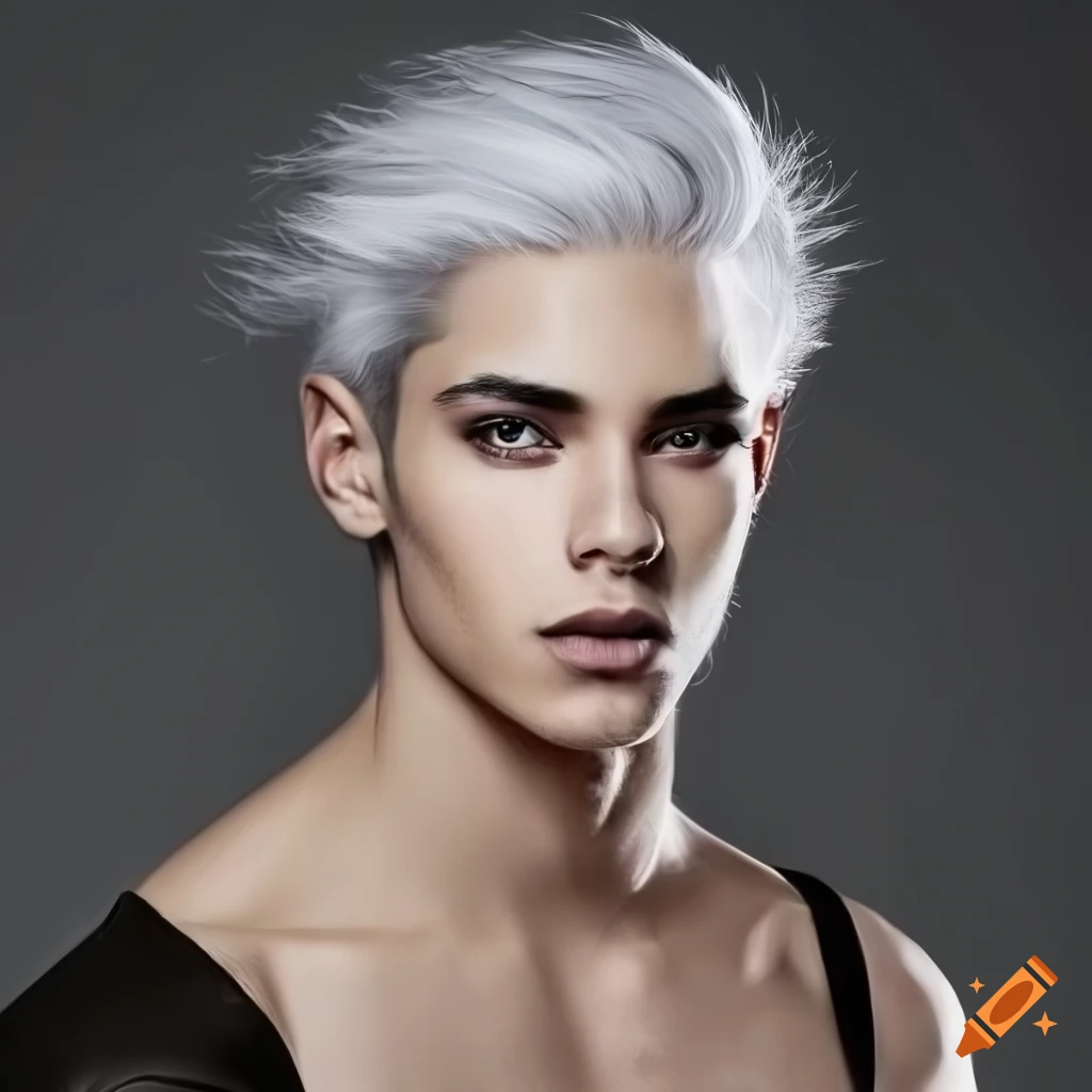White Hair Male Model