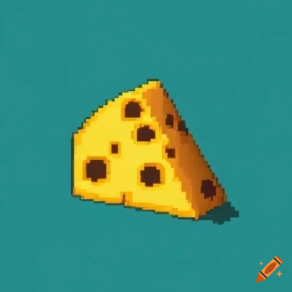Cheese 8t bit 2d 16x16 texture no background on Craiyon