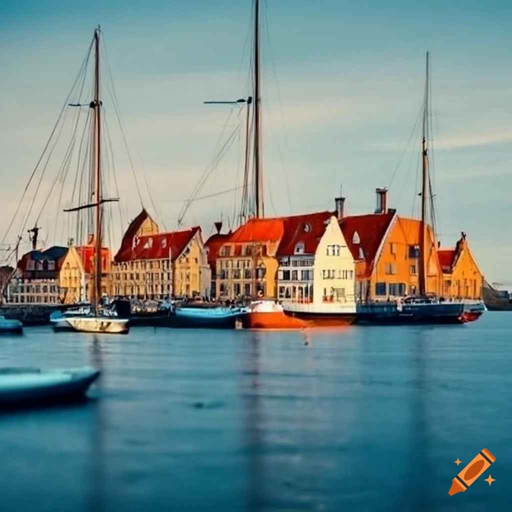 Island mon denmark city stege sailing boats on Craiyon