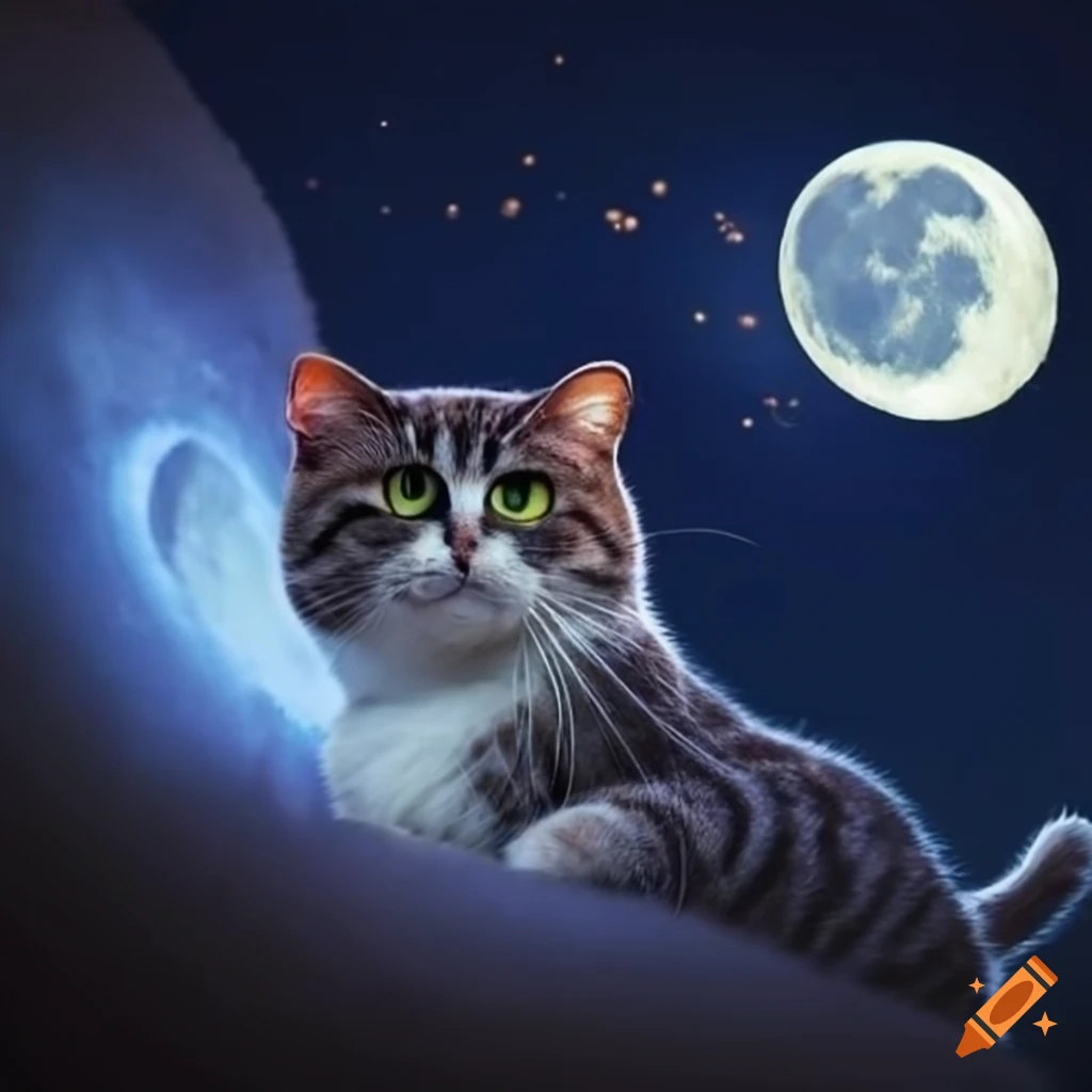 Cat in the moon on Craiyon