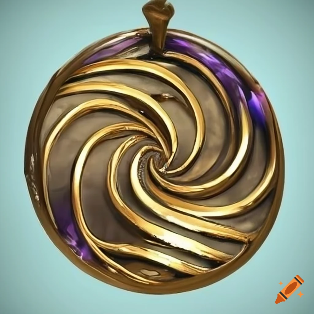 A golden helix spiral amulet for a wizard