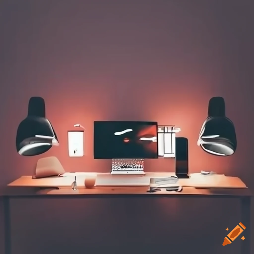 A stylish office setup with ample space for youtube content creation on ...