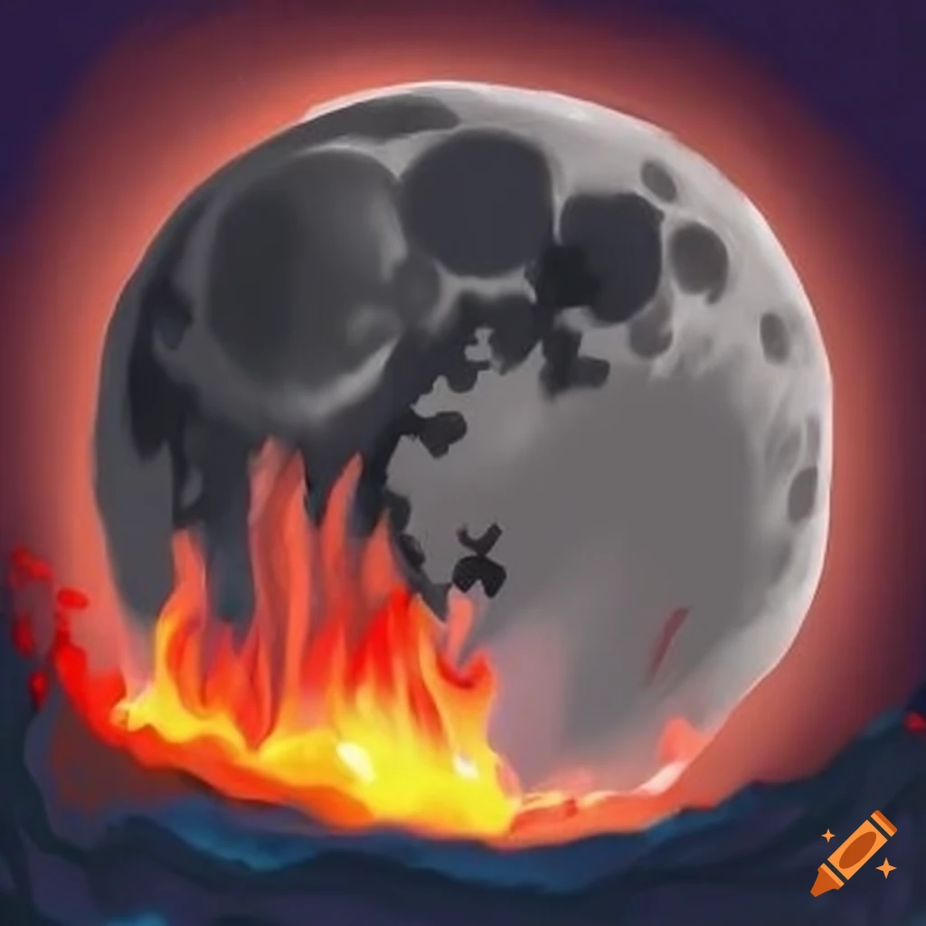 Flaming moon