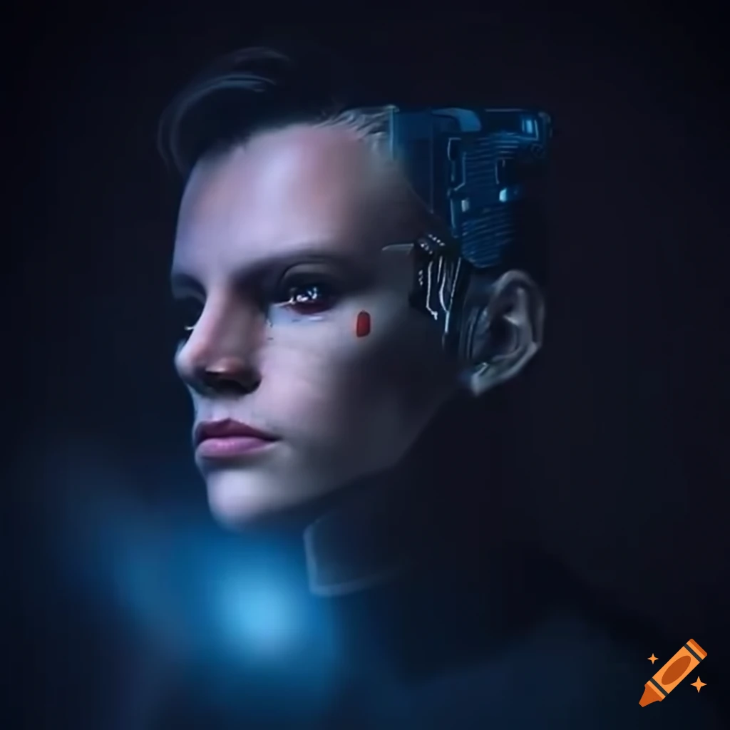 Realistic futuristic cinematic future vision sci-fi man