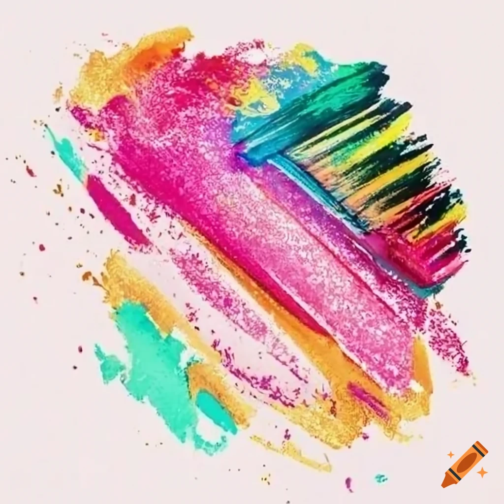 Brushstroke bright water colour with glitter