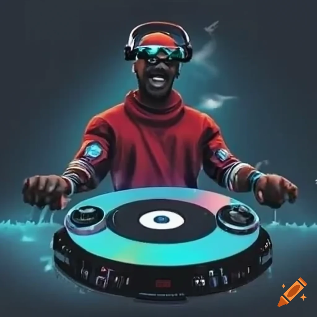 Energetic dj showcasing amazing skills, black person on Craiyon