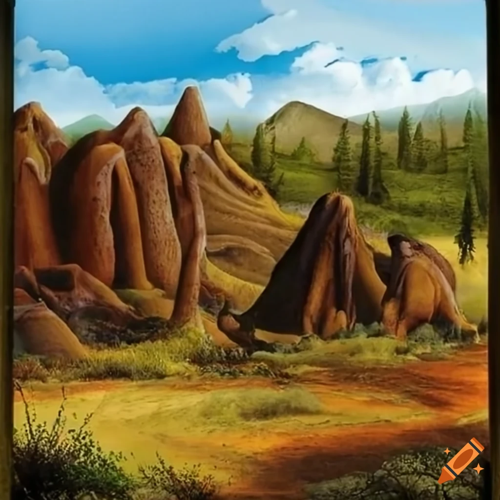 Prehistoric landscapes on Craiyon