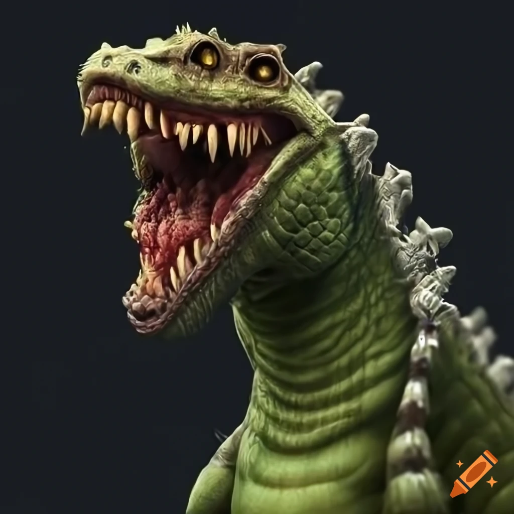 Reptilian monster with tribal clothes, high resolution