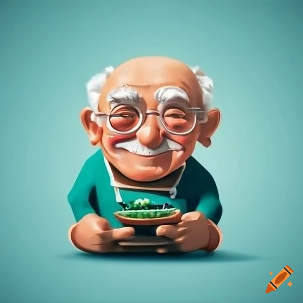 Mini market logo with an happy italian grandpa on Craiyon