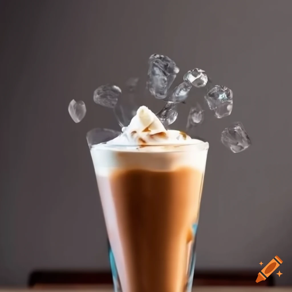 An ice cold nescafe frappe on a table