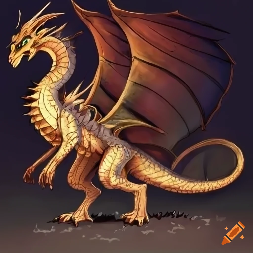 Dragon with a full length body and is standing on all four legs ...