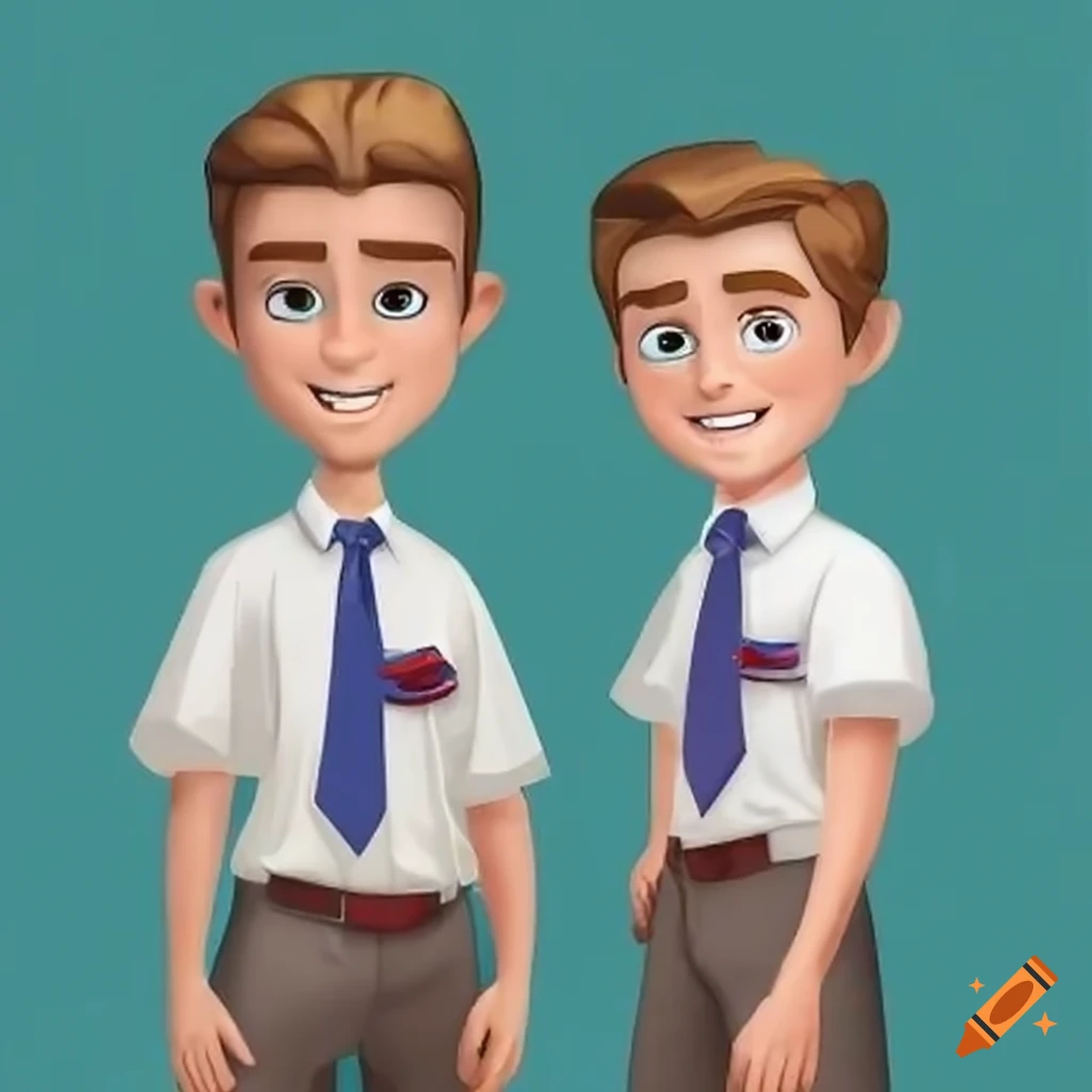 Two male friendly mormon missionaries, wearing white shirts and ties ...
