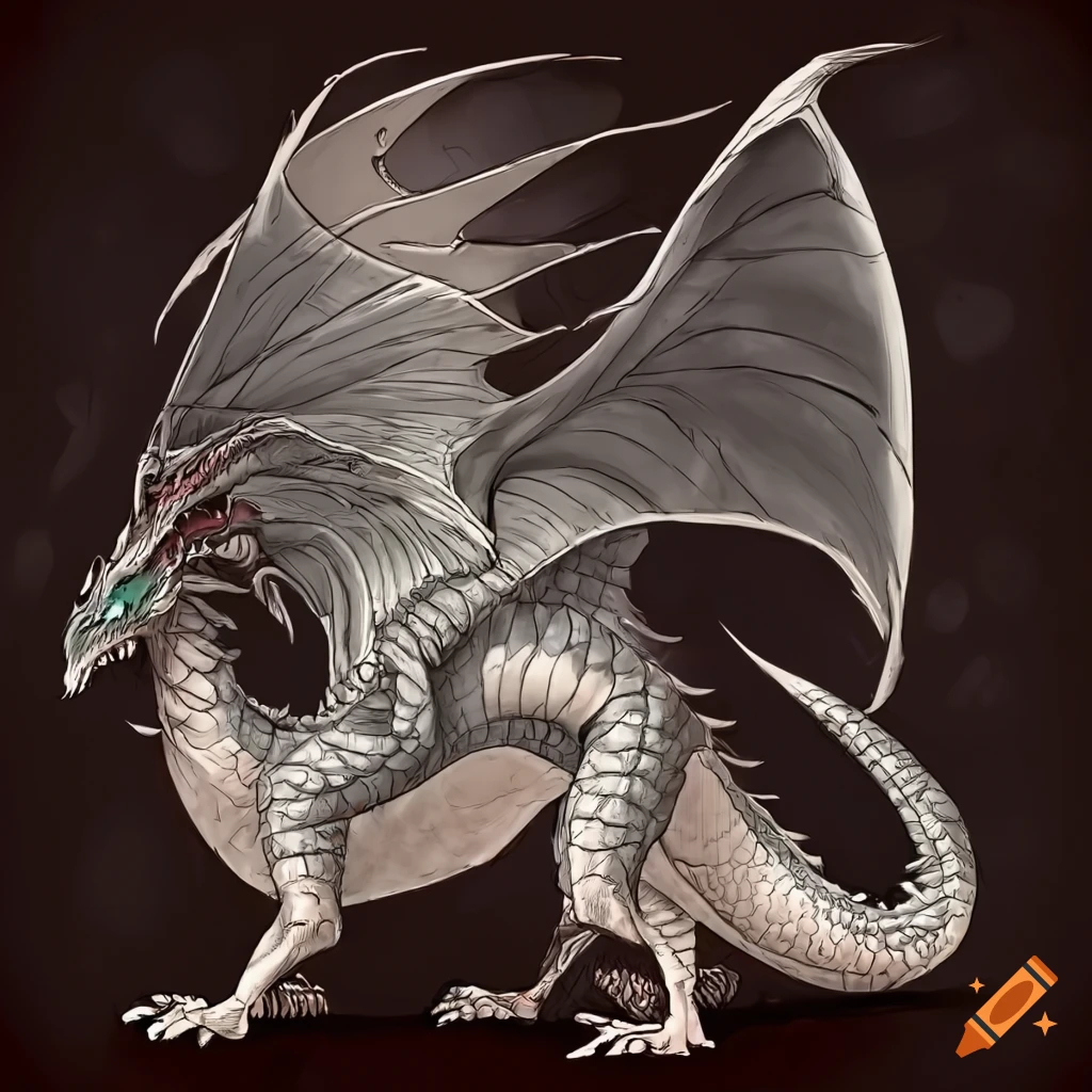 Dragon full length body, concept designs with side view, detailed ...
