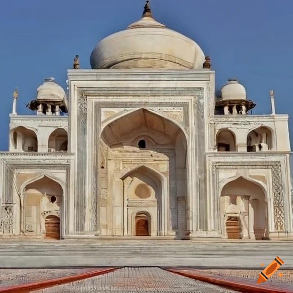 Mahal white house mediterranean architectural style full frontal elevation