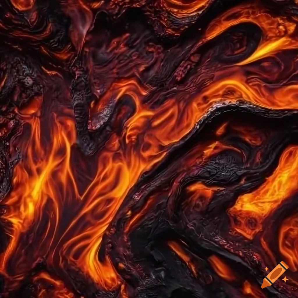 Magma flowing texture top down on Craiyon