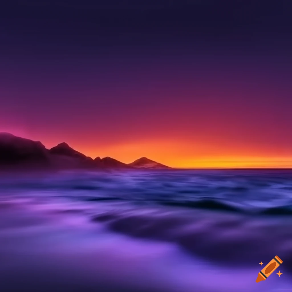 Epic pipeline wave, purple orange sunset, photorealism, 8k, hdr, octane ...