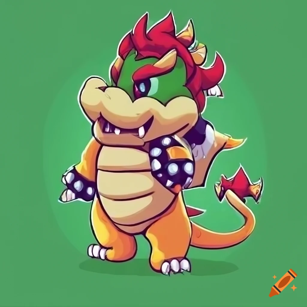 Bowser, chibi, cute and simple on Craiyon