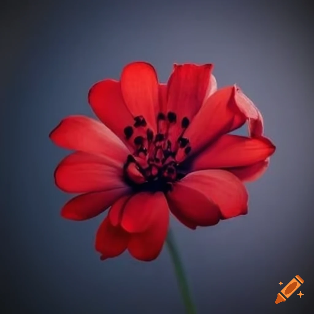 A red flower on Craiyon
