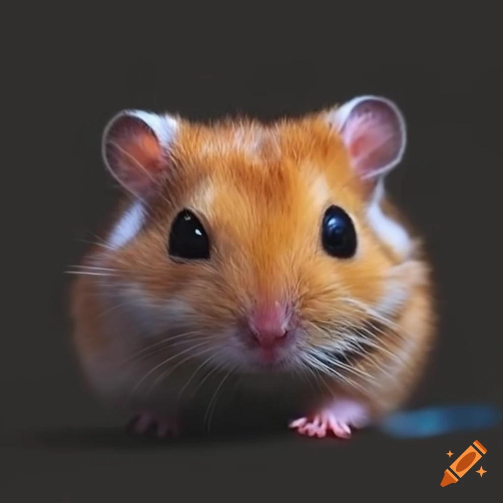 Adorable fluffy hamster with big eyes, perfect for wallpapers