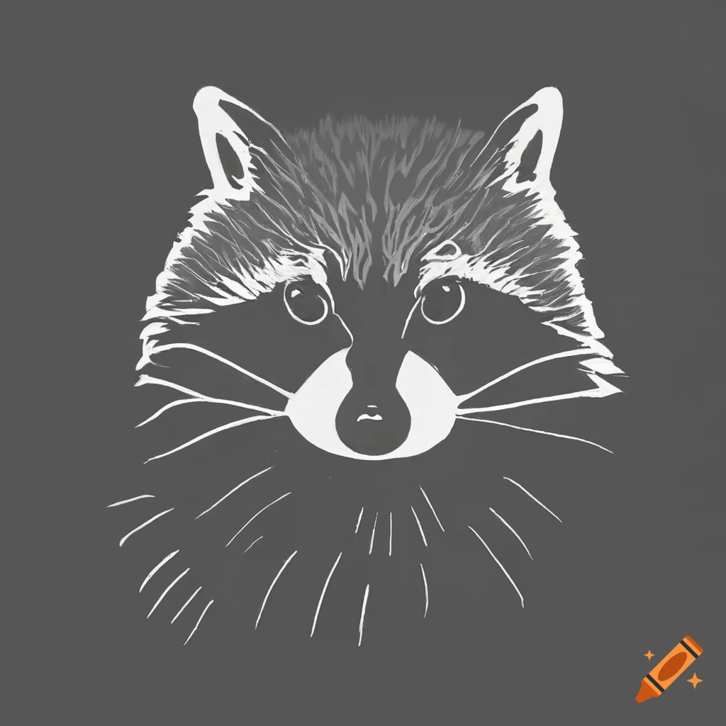 Stencil of a raccoon on Craiyon