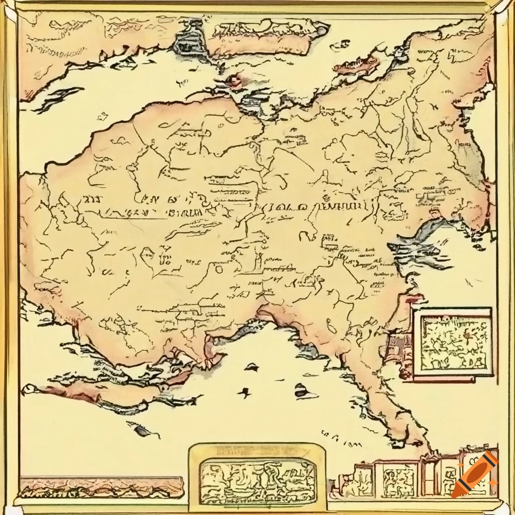 Map of the kingdom of watami on Craiyon