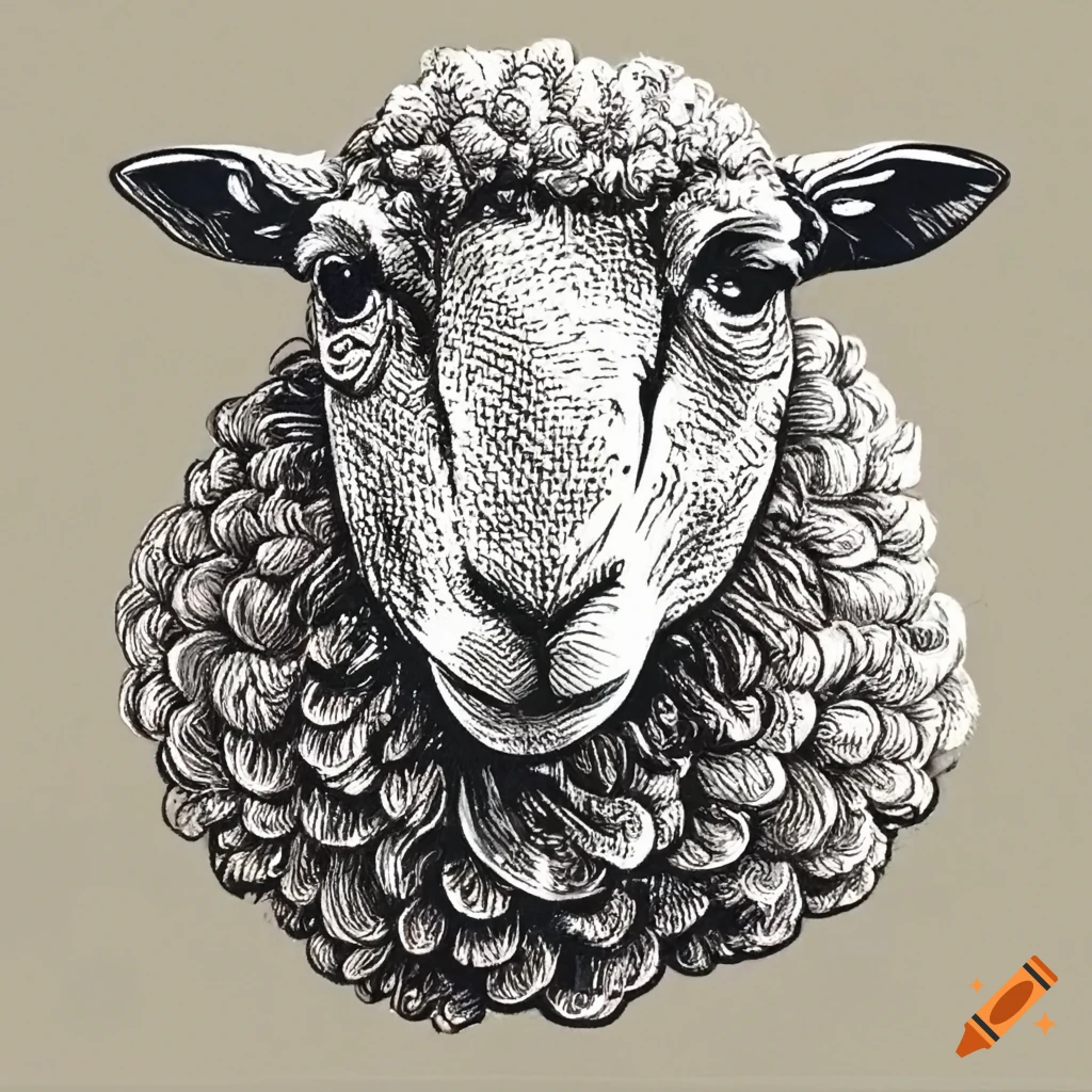 Realistic Sheep Head Drawing