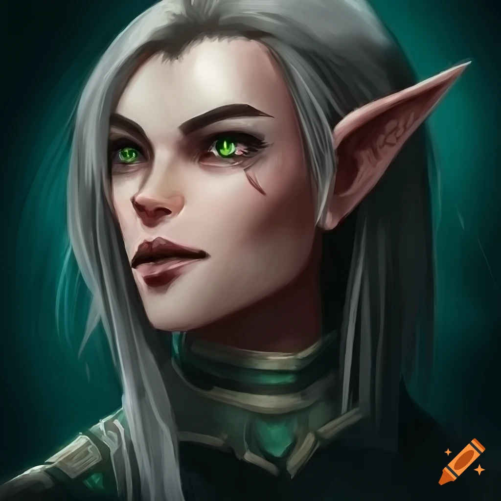 Portrait of a proud high elf, profound of the arcane arts