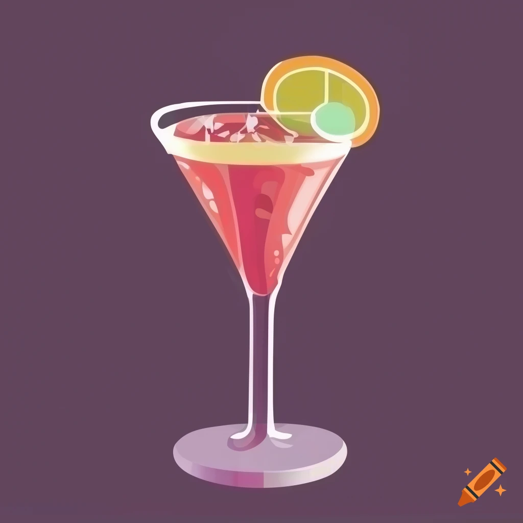 Stylized vector of a cocktail, minimalist style