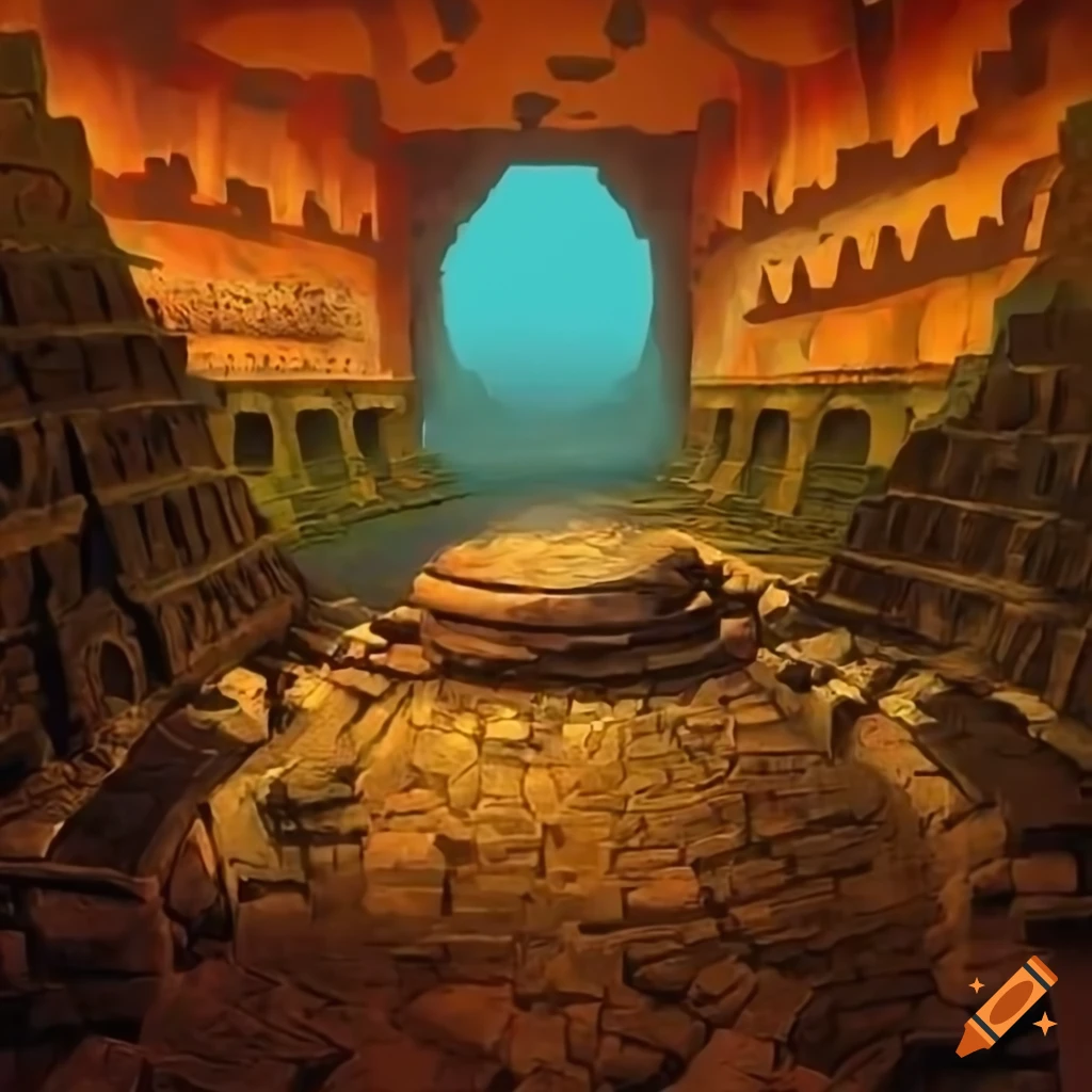 Concept of an underground city,aztec style