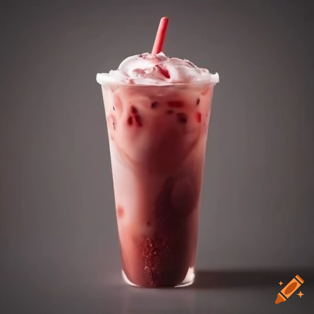 Iced latte strawberry on Craiyon