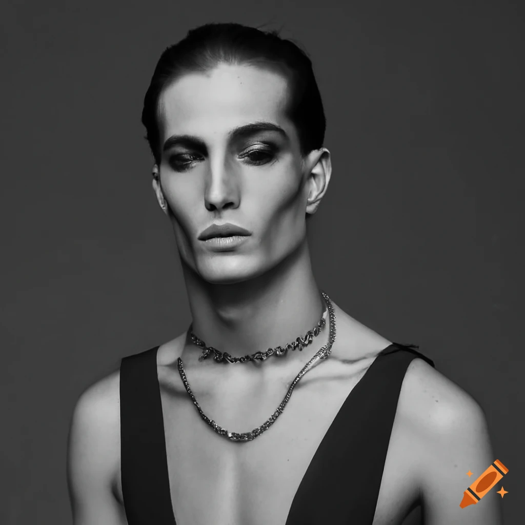 Damiano david chanel advertisment buzzcut on Craiyon